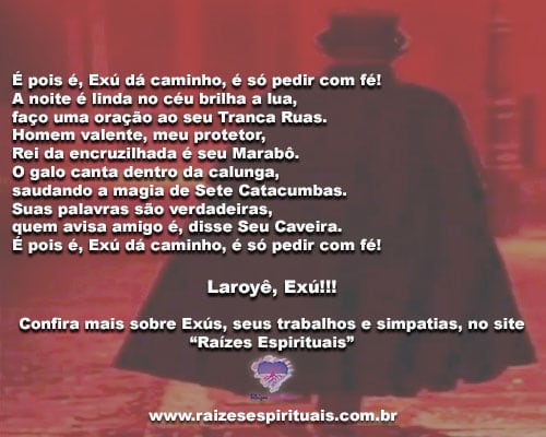 É Pois é Exú Dá Caminho é Só Pedir Com Fé Laroyê Exú
