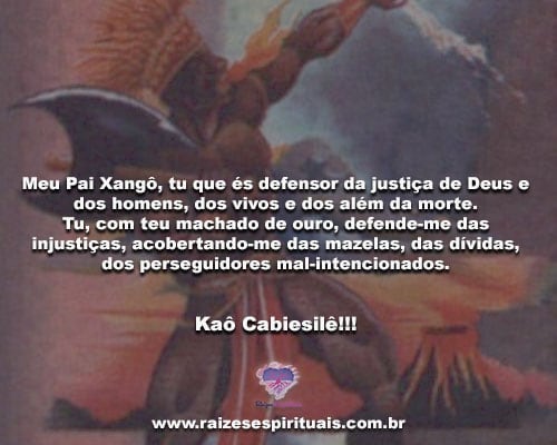 Meu Pai Xangô Tu Que és Defensor Da Justiça De Deus E Dos Homens